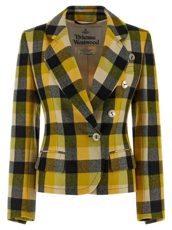VIVIENNE WESTWOOD Georgia Pixel Check Blazer - Yellow