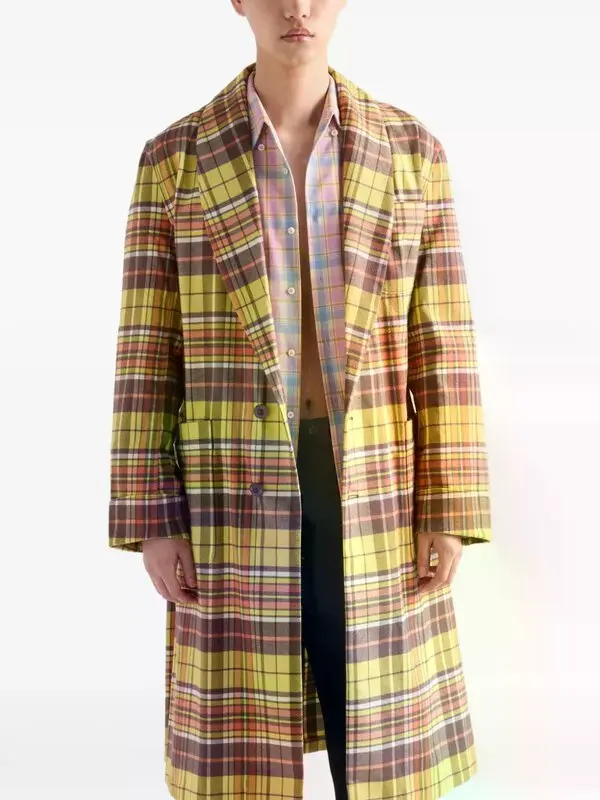 Prada Plaid Trench Coat