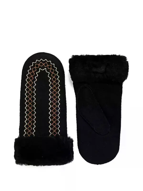UGG Atherson Embroidered Gloves - Black