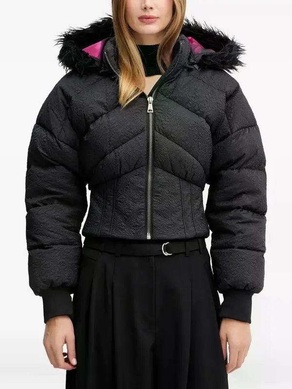 Versace Crinkled Puffer Jacket - Black