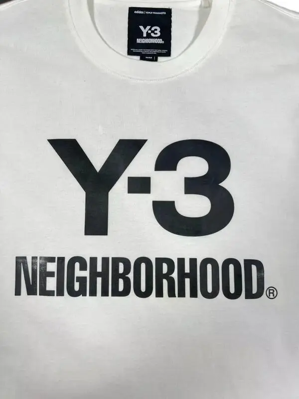 Y3 X Neighborhood Logo-Print T-Shirt - White | Editorialist