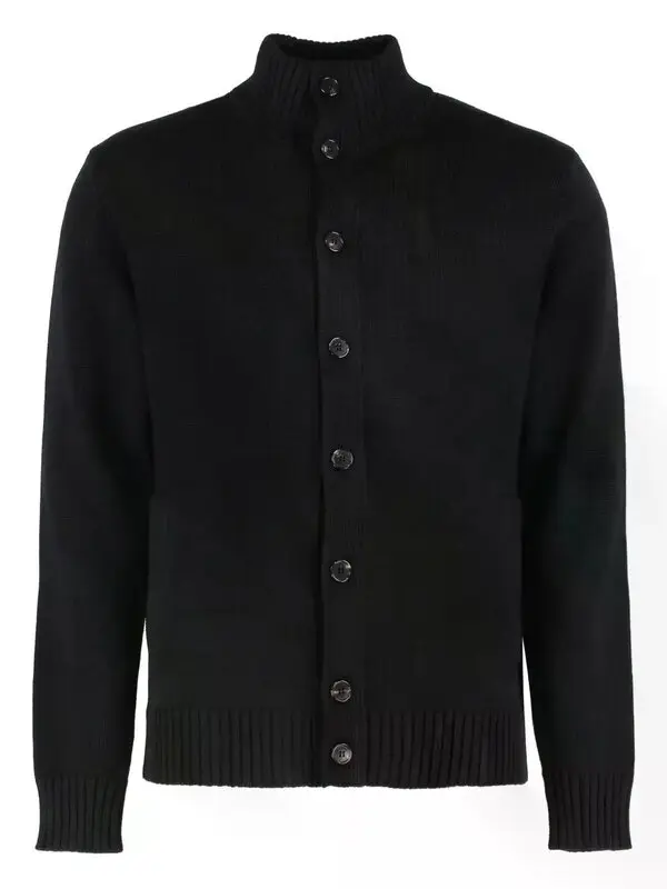 SLOWEAR Button High-neck Cardigan