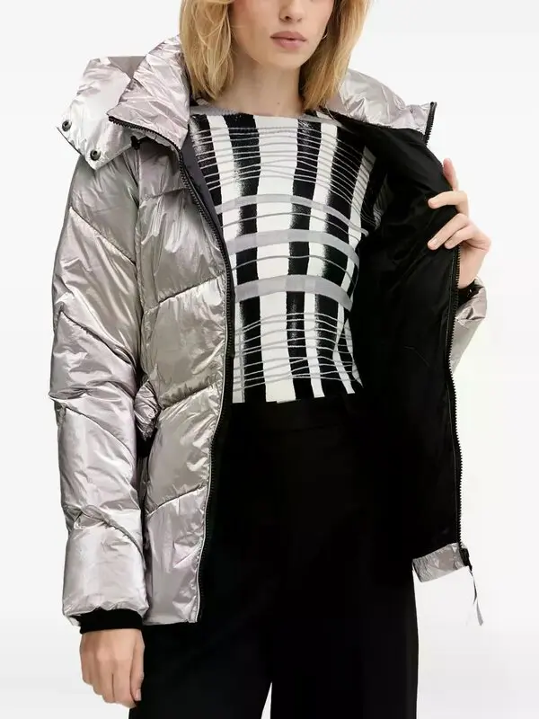 Desigual Metallic-effect Padded Jacket