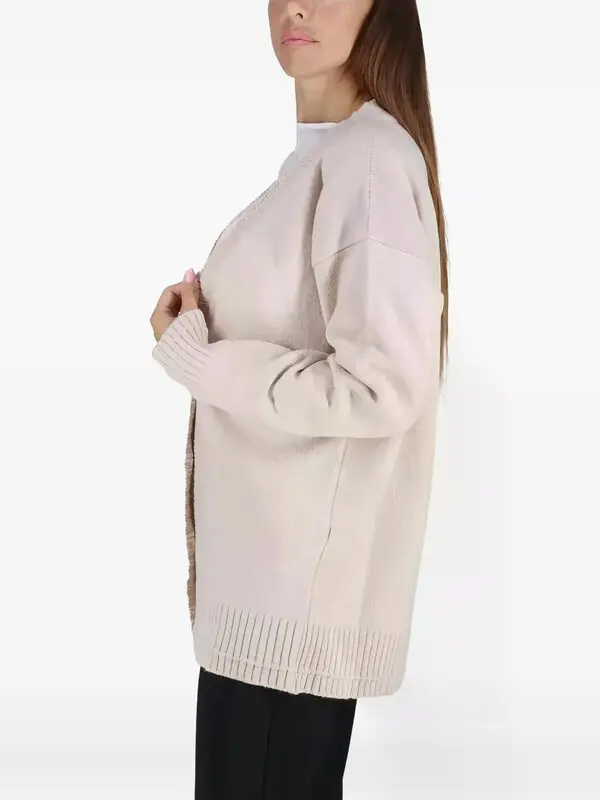 Malìparmi Ribbed Button Cardigan - Neutrals