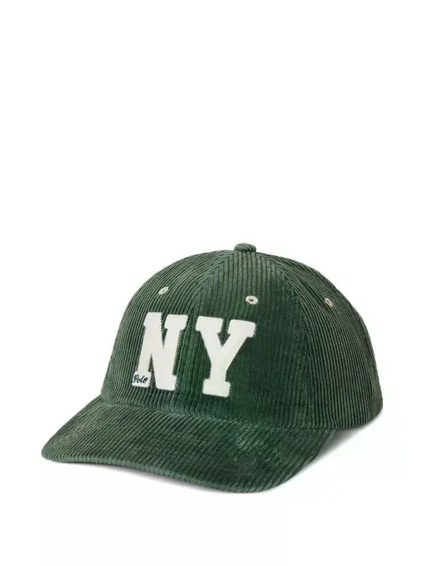 Ralph Lauren Corduroy Cap With Leather Strap - Green