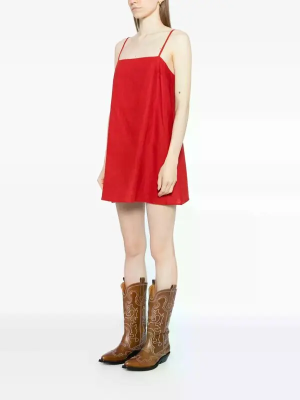 REFORMATION Aubree Linen Dress - Red