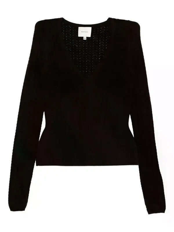 REFORMATION Krista V-neck Ribbed Knit Top
