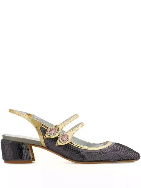 FERRAGAMO 40mm Sequin-embellished Slingback Pumps
