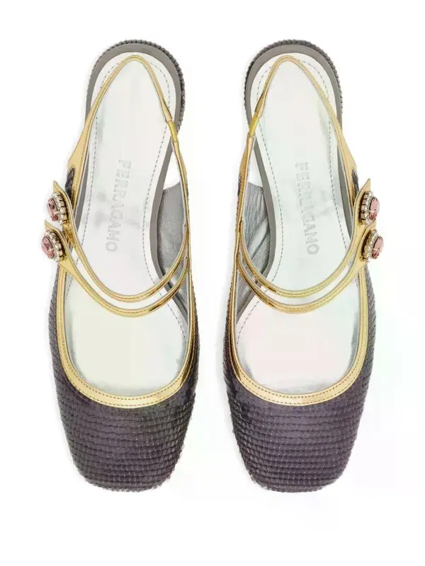FERRAGAMO 40mm Sequin-embellished Slingback Pumps