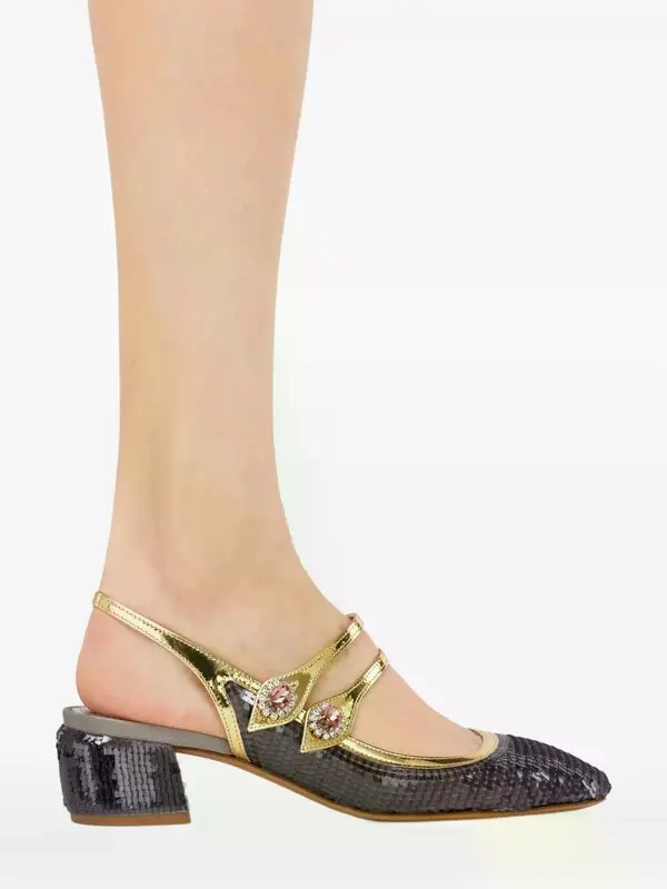 FERRAGAMO 40mm Sequin-embellished Slingback Pumps