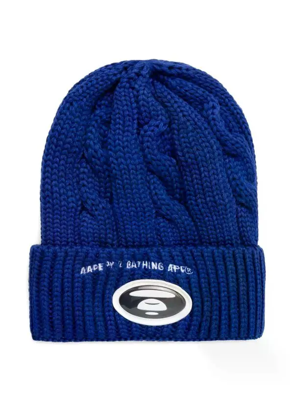 AAPE BY *A BATHING APE® Cable-knit Beanie - Blue