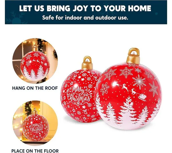 JOYFY 2pc 25' Giant Inflatable Christmas Balls