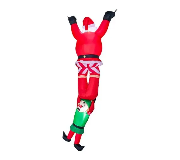 JOYFY 8ft Hanging Christmas Inflatable Climbing Santa