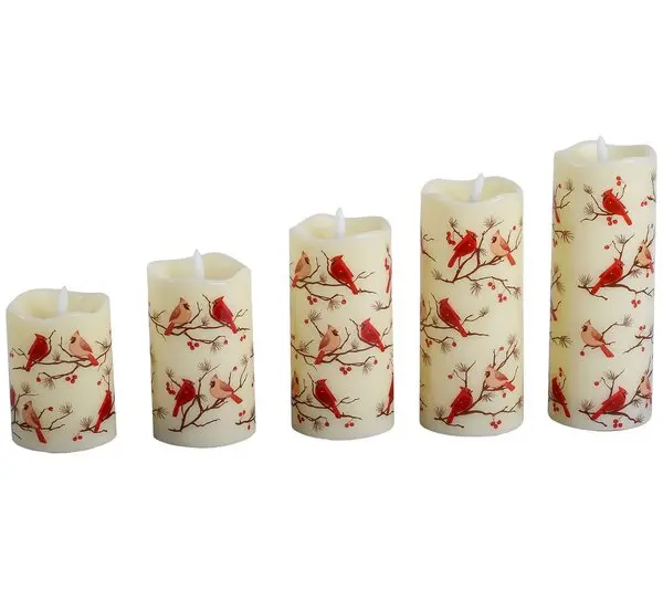 TEMP-TATIONS As Is Seasonal Set/5 Fiberoptic Candles - One-color