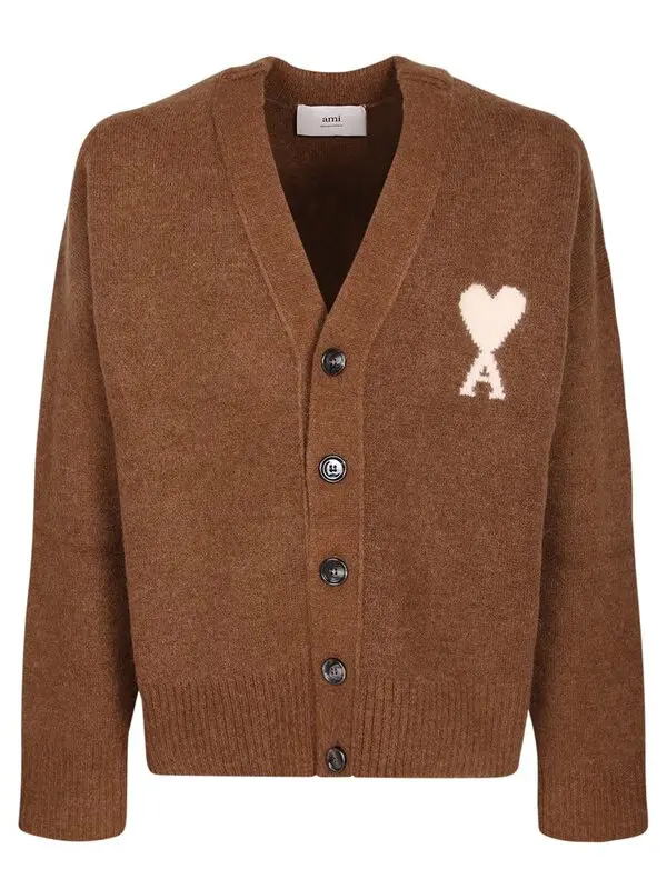 Ami Wool Cardigan - Brown