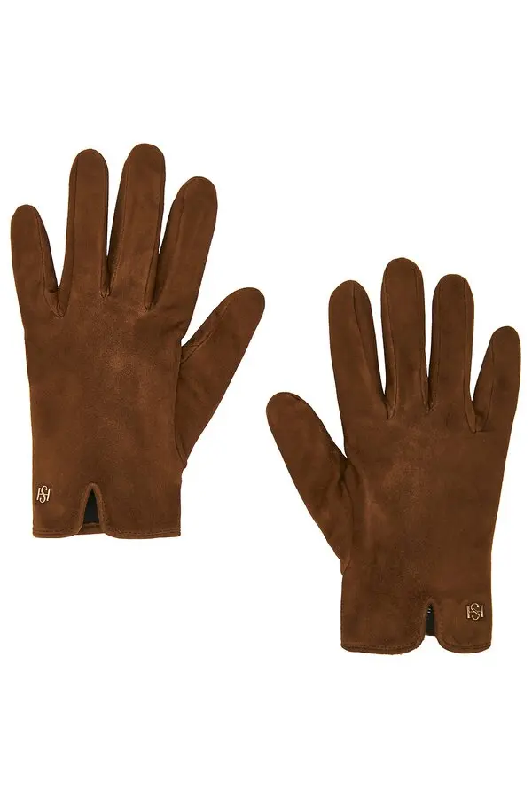 HANDSOME STOCKHOLM Essential Suede Gloves - Saddle Brown