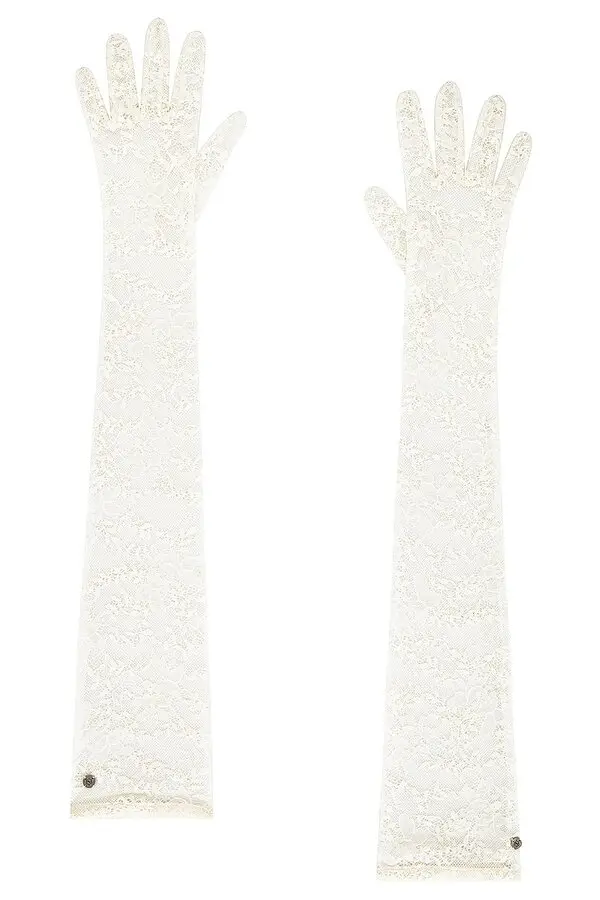 HANDSOME STOCKHOLM Lace Extra Long Gloves - Ivory