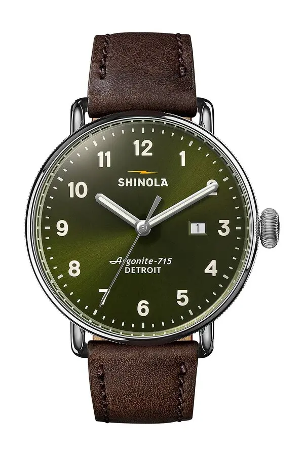 Shinola Canfield 43mm Watch - Dark Olive