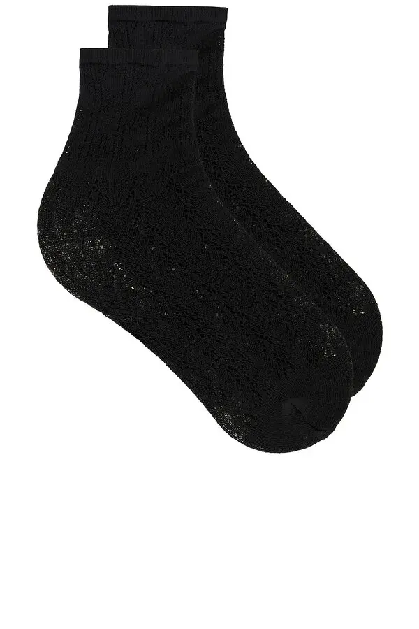 Swedish Stockings Erica Crochet Socks - Black