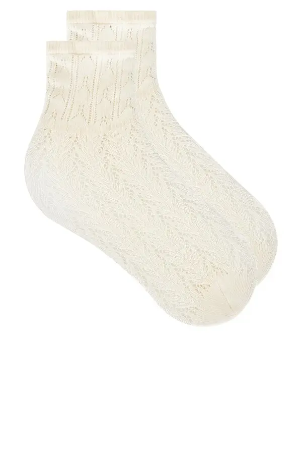 Swedish Stockings Erica Crochet Socks - Ivory