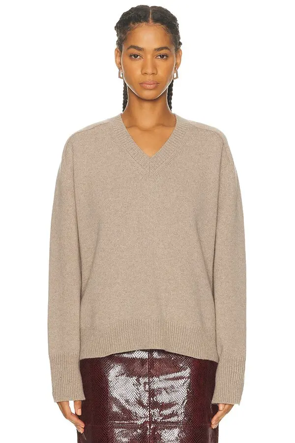 RÓHE Cape V Neck Wrap Jumper