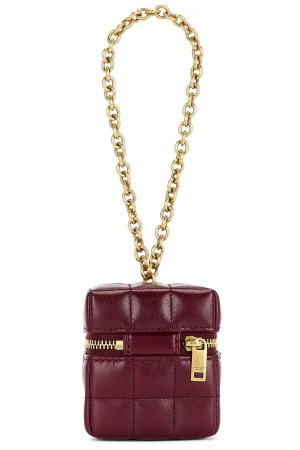 Saint Laurent Mini Cube Box With Chain - Dark Ruby