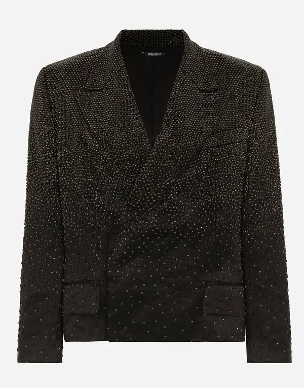 Dolce & Gabbana Double-breasted Sicilia-fit Jacket In Embroidered Satin