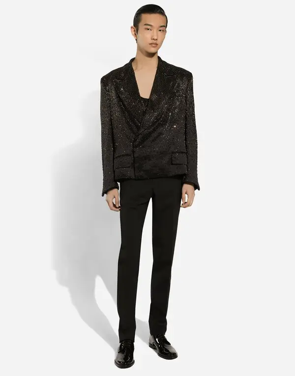 Dolce & Gabbana Double-breasted Sicilia-fit Jacket In Embroidered Satin