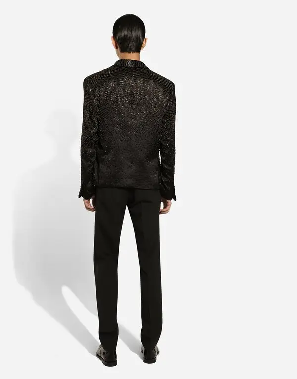 Dolce & Gabbana Double-breasted Sicilia-fit Jacket In Embroidered Satin