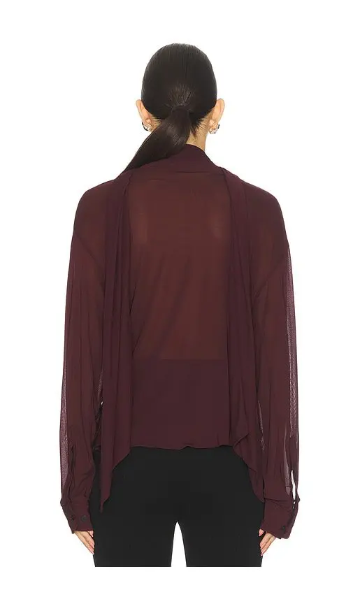 Atlein Draped Collar Blouse