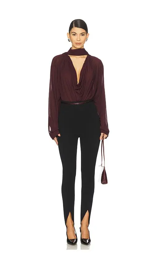 Atlein Draped Collar Blouse
