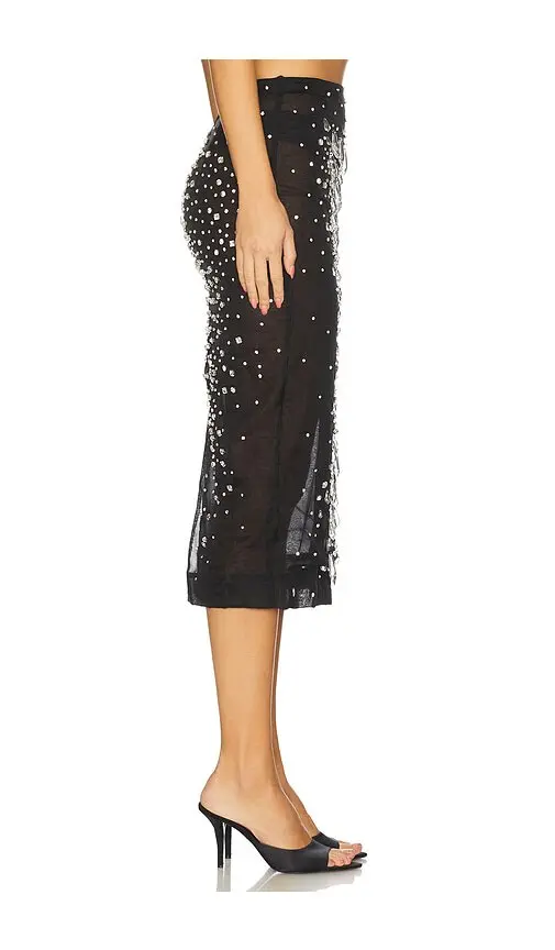Retrofete Isabel Embellished Skirt - Black & Silver