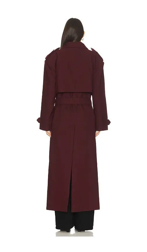MOTHER OF ALL Brooklyn Long Trench Coat - Burgundy
