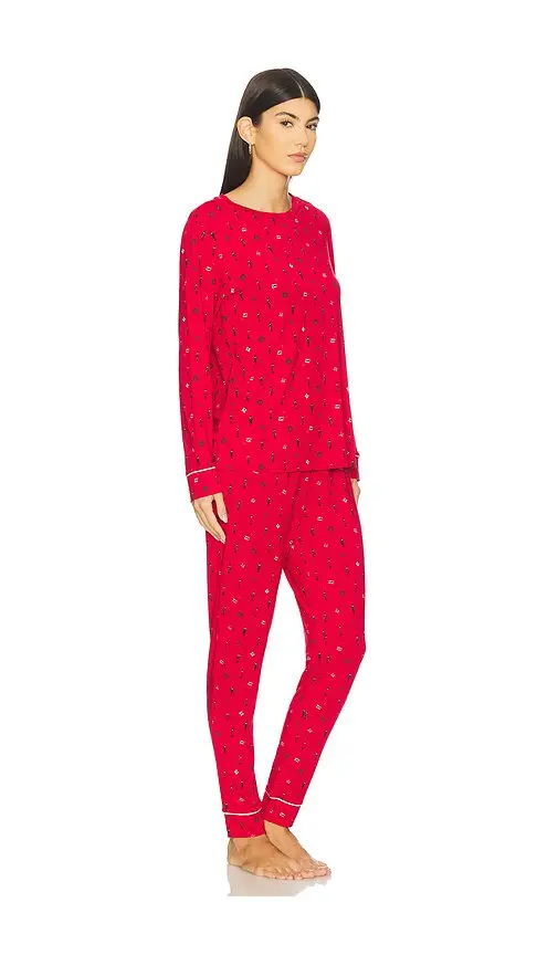 Eberjey Gisele Printed Crew Pj Set In Red