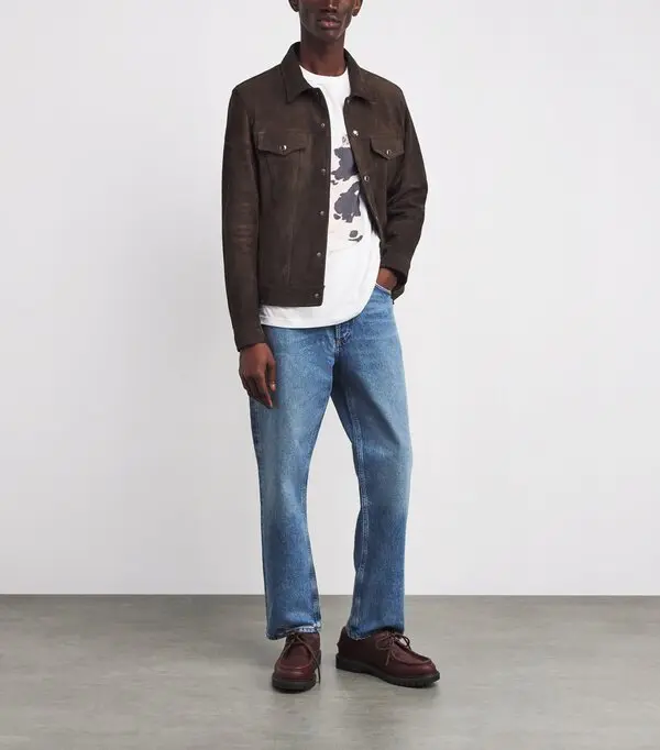 7 For All Mankind Suede Trucker Jacket