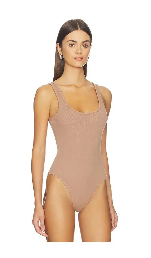 L'Agence Nica Scoop Neck Tank Bodysuit - Hazelnut
