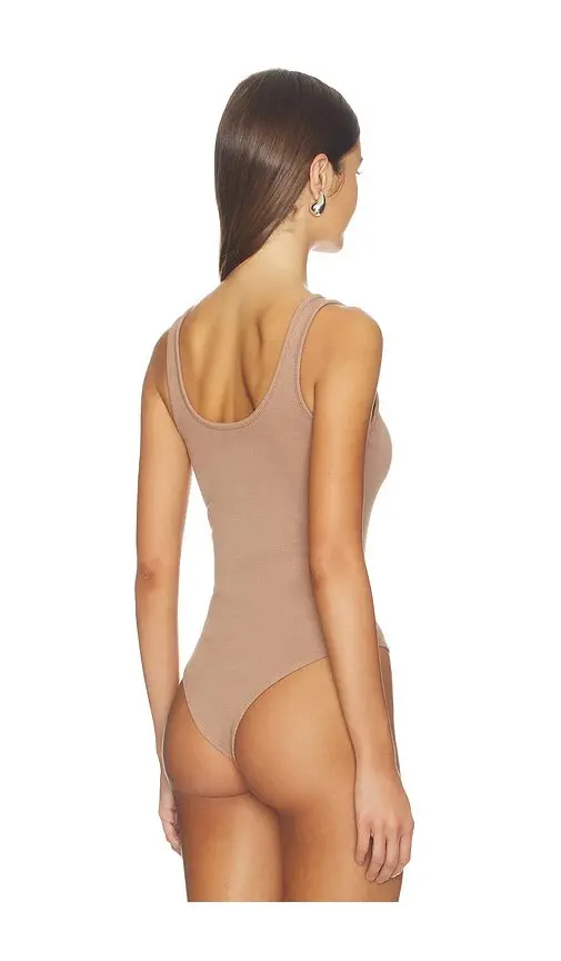 L'Agence Nica Scoop Neck Tank Bodysuit - Hazelnut