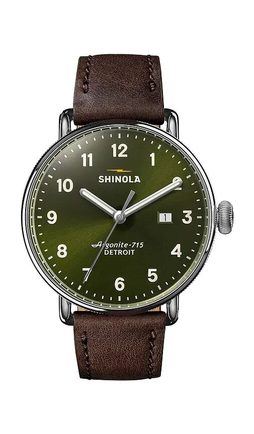 Shinola The Canfield 43mm Watch - Dark Olive