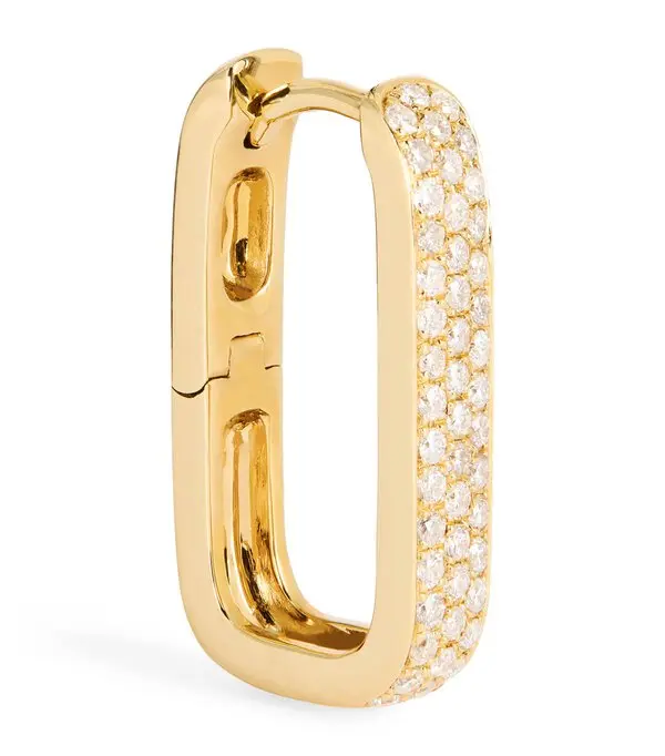 Jacquie Aiche Diamond Single Hoop Earring - Gold