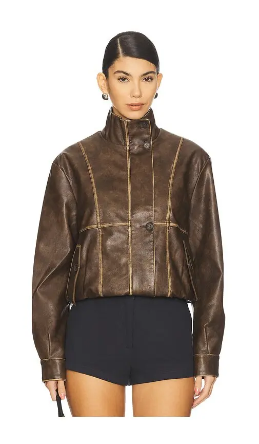 ALL THE WAYS Bella Faux Leather Bomber Jacket