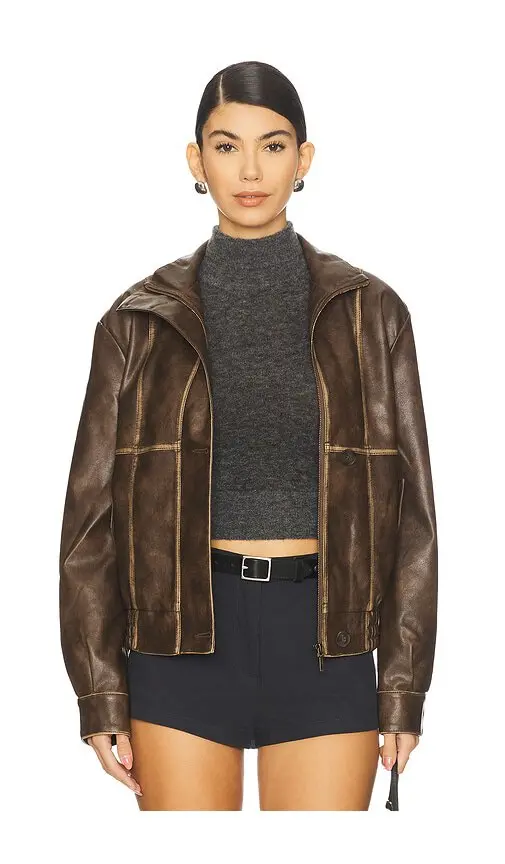 ALL THE WAYS Bella Faux Leather Bomber Jacket