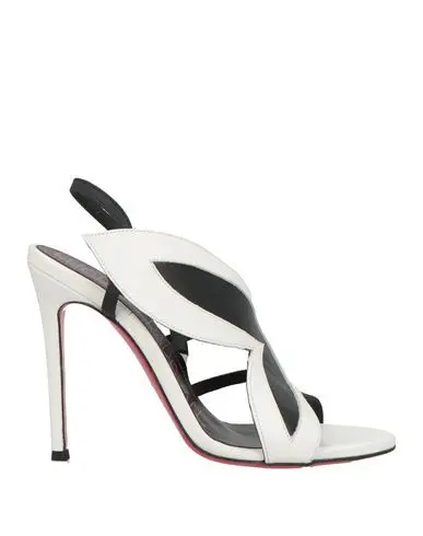 Luciano Padovan Leather Stiletto Sandals - White