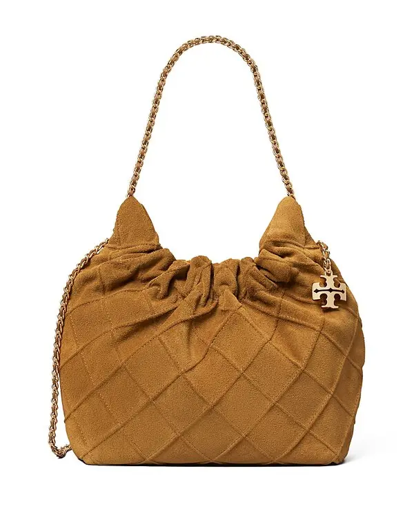 Tory Burch Mini Fleming Hobo Bag - Chicory Brown