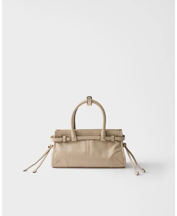 Prada Bonnie Leather Mini Handbag - Neutral