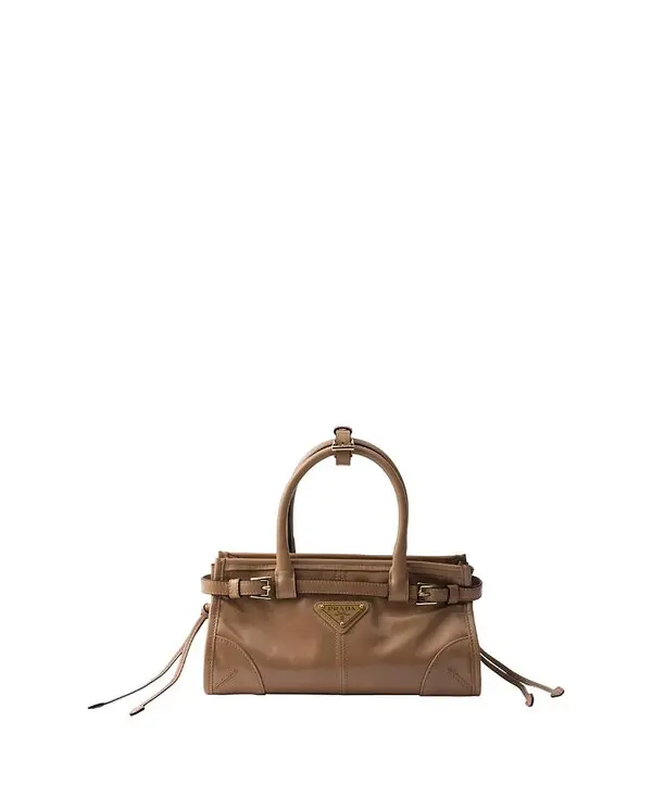 Prada Bonnie Leather Mini Handbag - Powder