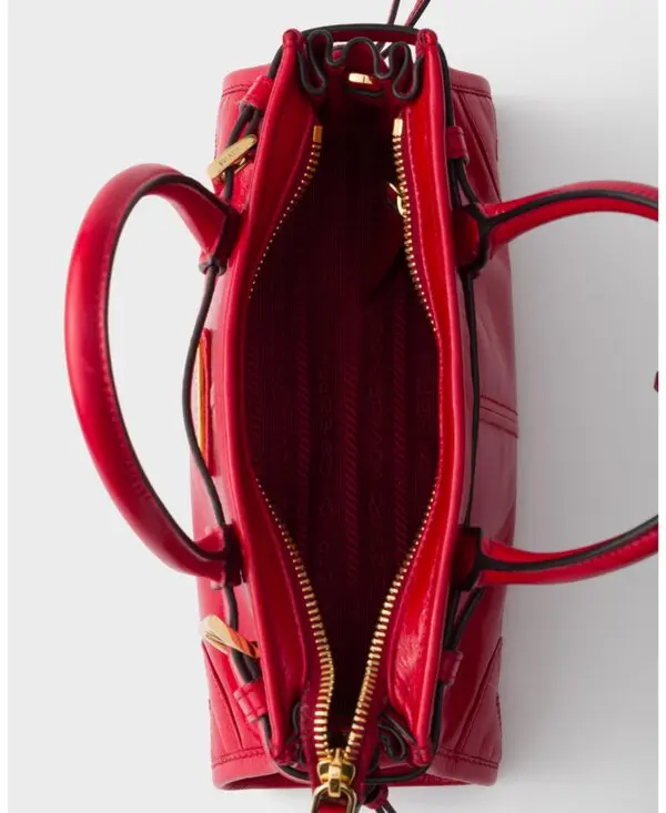 Prada Bonnie Leather Mini Handbag - Red