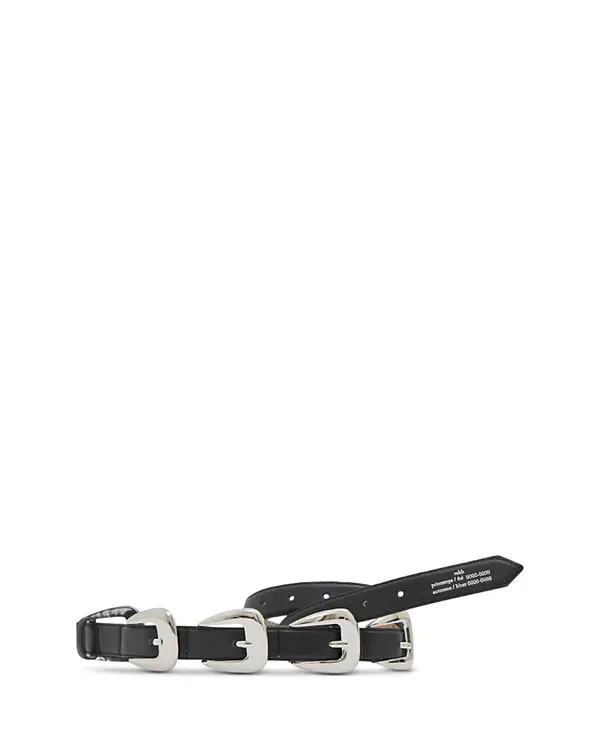 Rokh Multiple Buckle Leather Belt - Black