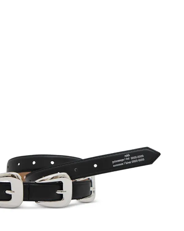 Rokh Multiple Buckle Leather Belt
