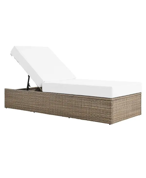 MODWAY Convene Outdoor Patio Chaise Lounge Chair - Cappuccino White