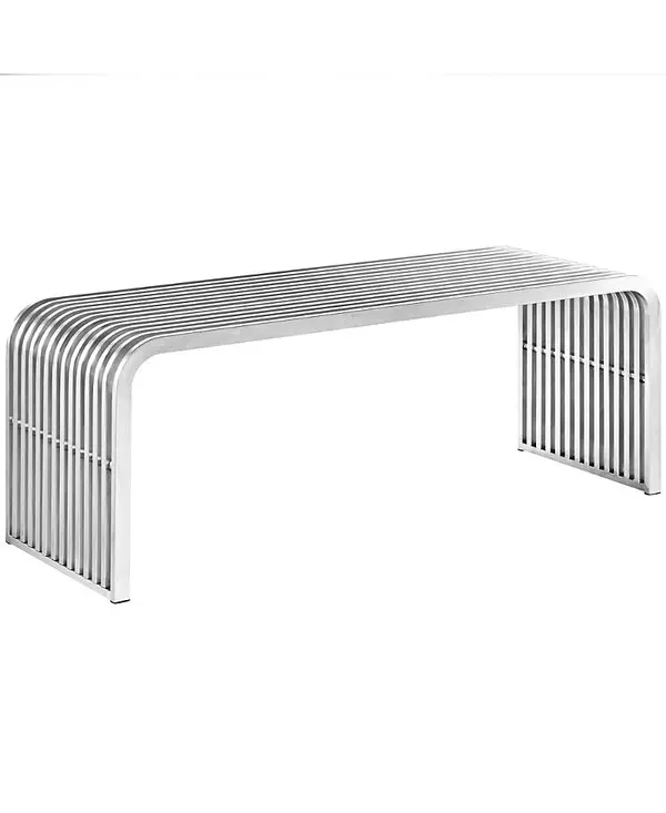 MODWAY Pipe 47 Stainless Steel Bench - Silver